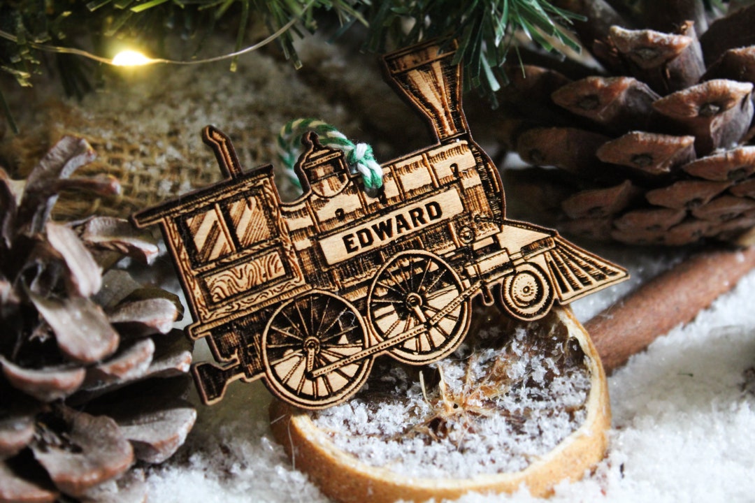 Personalised Vintage Train Christmas Ornament Spotter Wood Custom ...