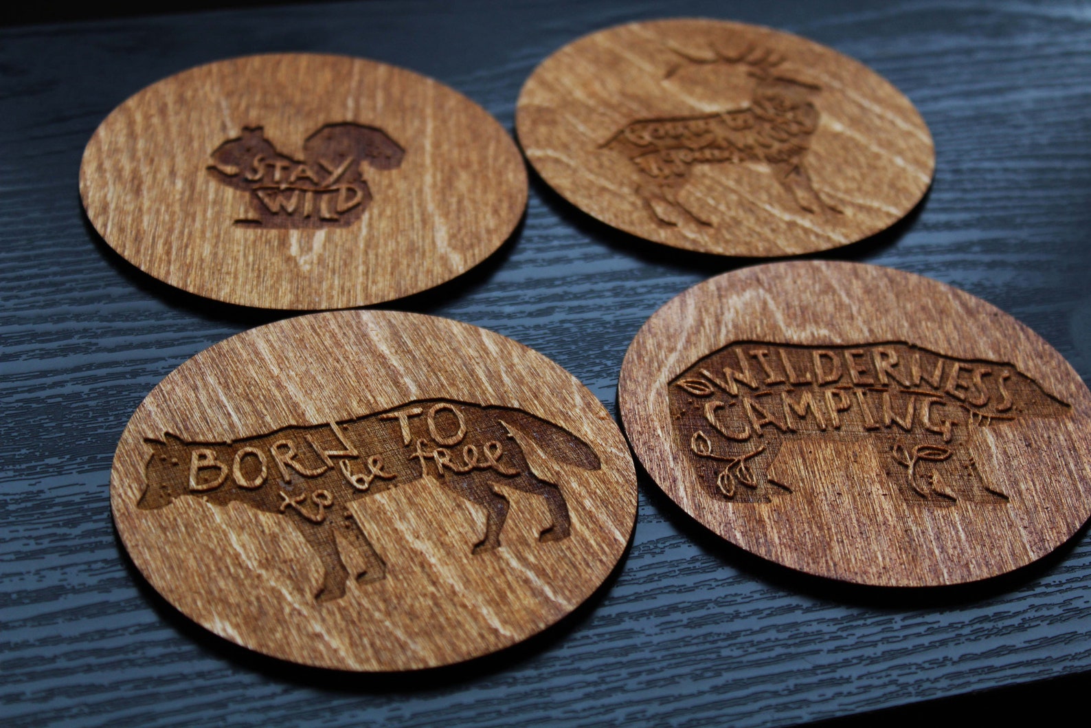 Nature quotes wooden Coasters animals woods forest Wood | Etsy