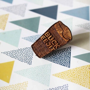 Buck Eejit Wooden Pin Badge Wood Gift Fan Flair Handmade Pyrography ...