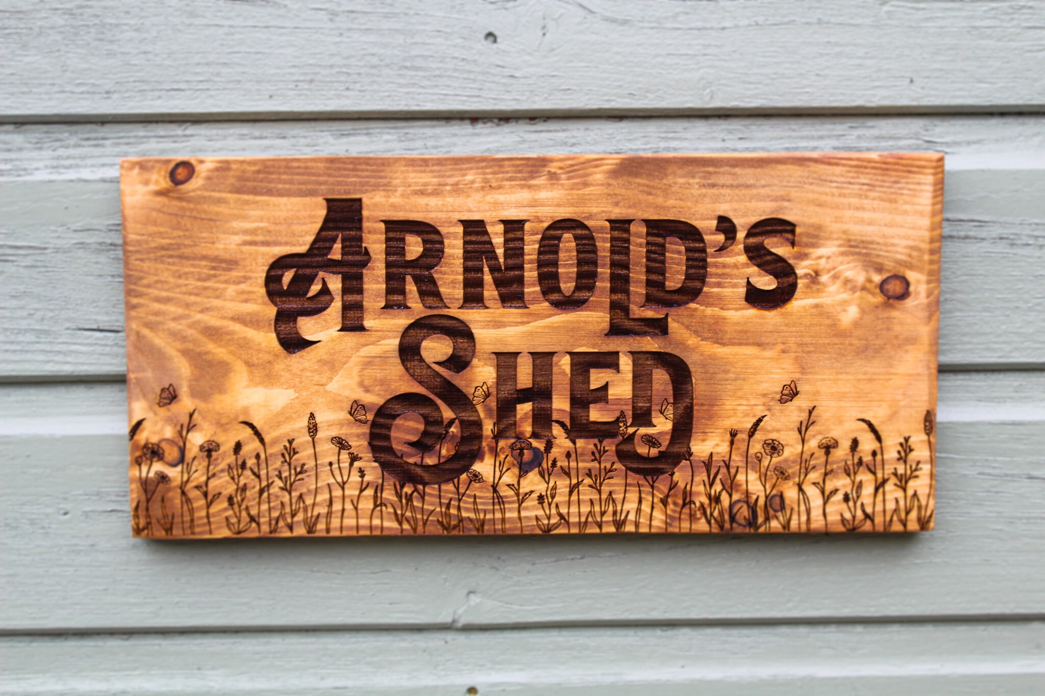 Personalised Wooden Garden House Sign Cottage Shed Dad Holiday Home ...