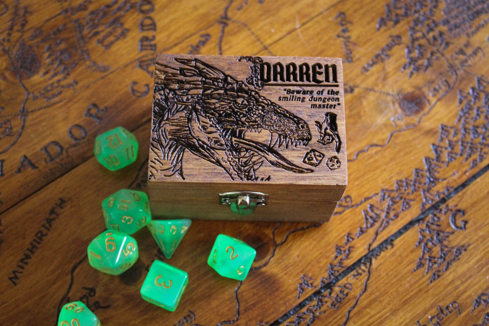 Small Personalised Dice Box Tabletop Games Wood Rustic Dragon - Etsy UK