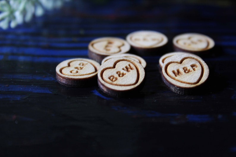 Personalised Wooden Wedding Table Confetti Add Initials Rustic - Etsy