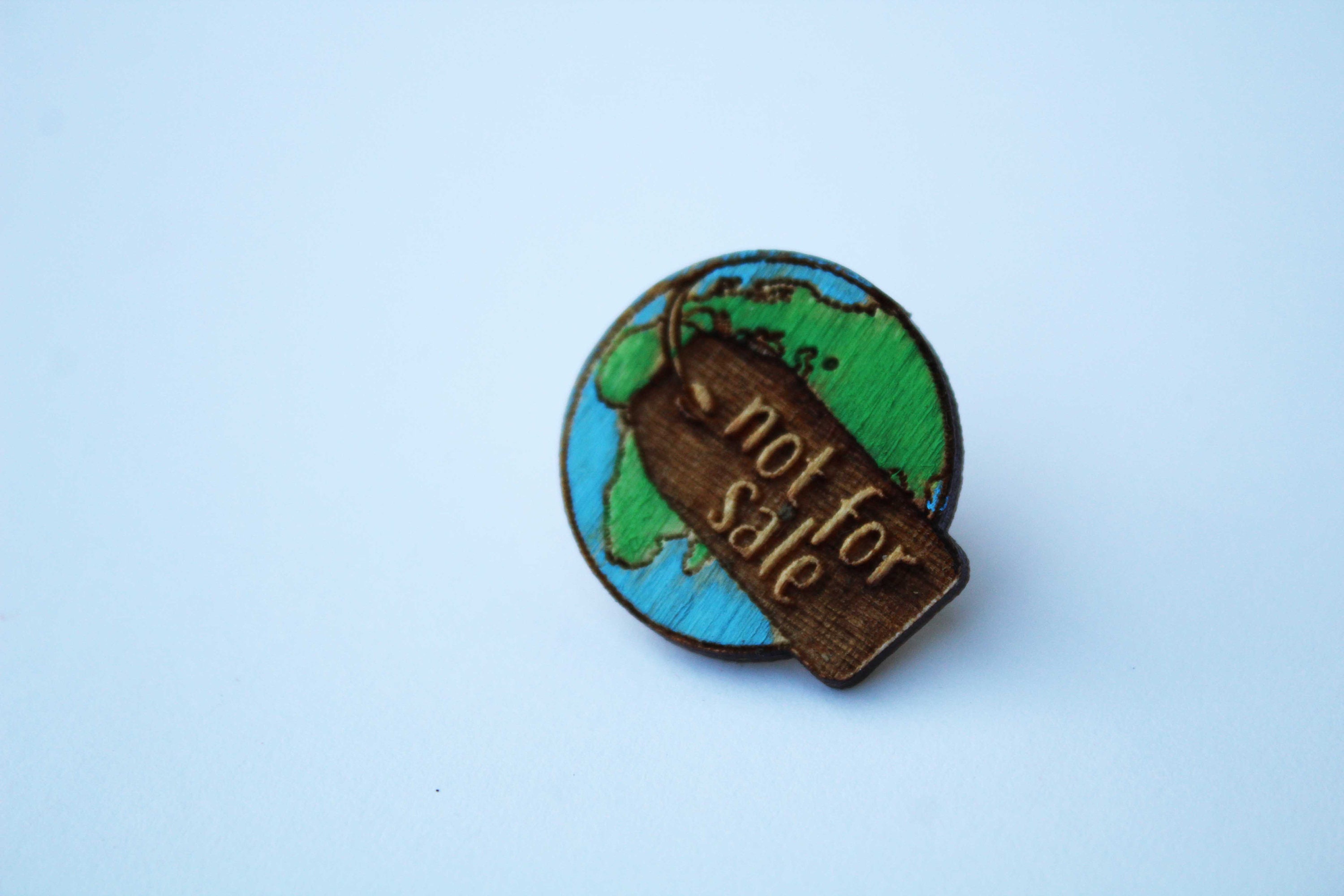 Not For Sale Wooden Pin earth Badge nature save planet gift | Etsy