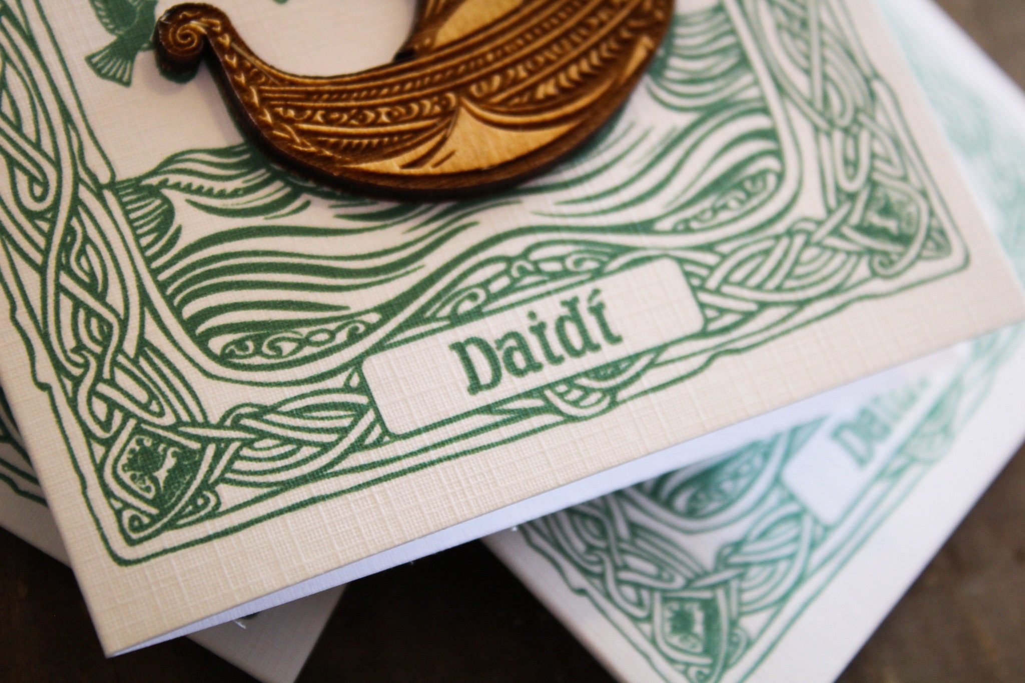 Fathers Day Card Wooden Irish Blessing Sailor Gaelic Expression Boat ...