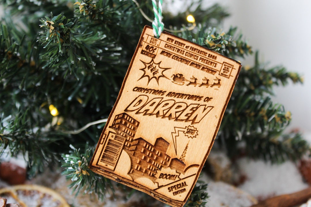 Personalised Comic Book Christmas Ornament Anime Cartoon Wood Custom ...