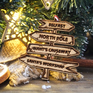 Belfast Location Wooden Bauble Northern Design Ireland Fun Classic ...