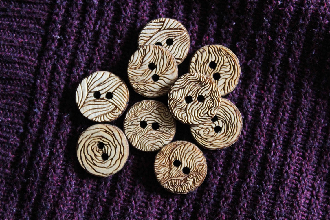 Wooden Buttons Wood Are Bark Crafts Boho Fun Button Flair Handmade Wood ...