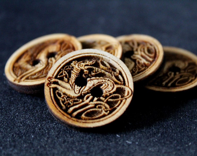 Celtic Wooden Buttons Wood Crafts Irish Design Button Flair Handmade ...