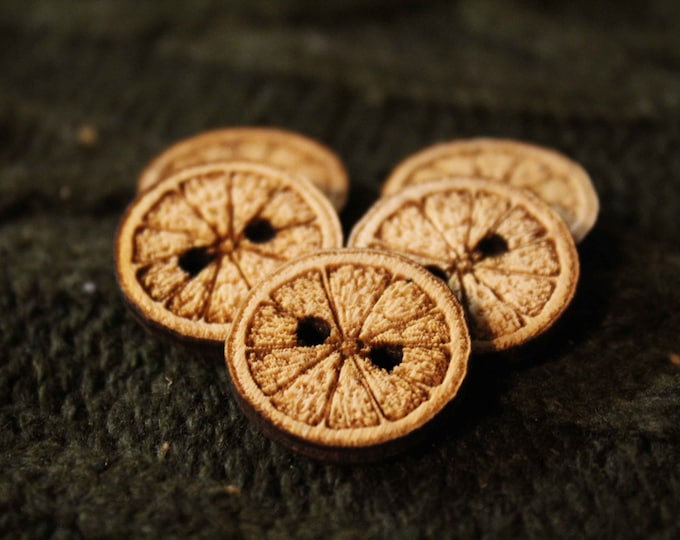 Wooden Orange Slice Buttons Wood Crafts Log Slice Fun Button Flair ...
