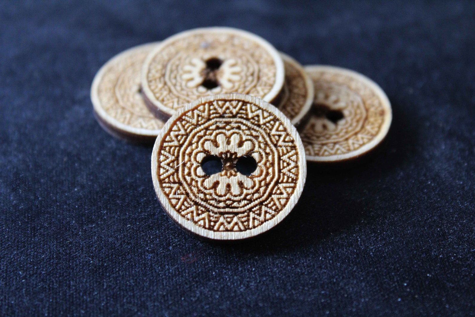 Mandala Wooden Buttons Wood Crafts Boho Fun Button Flair Handmade Wood ...