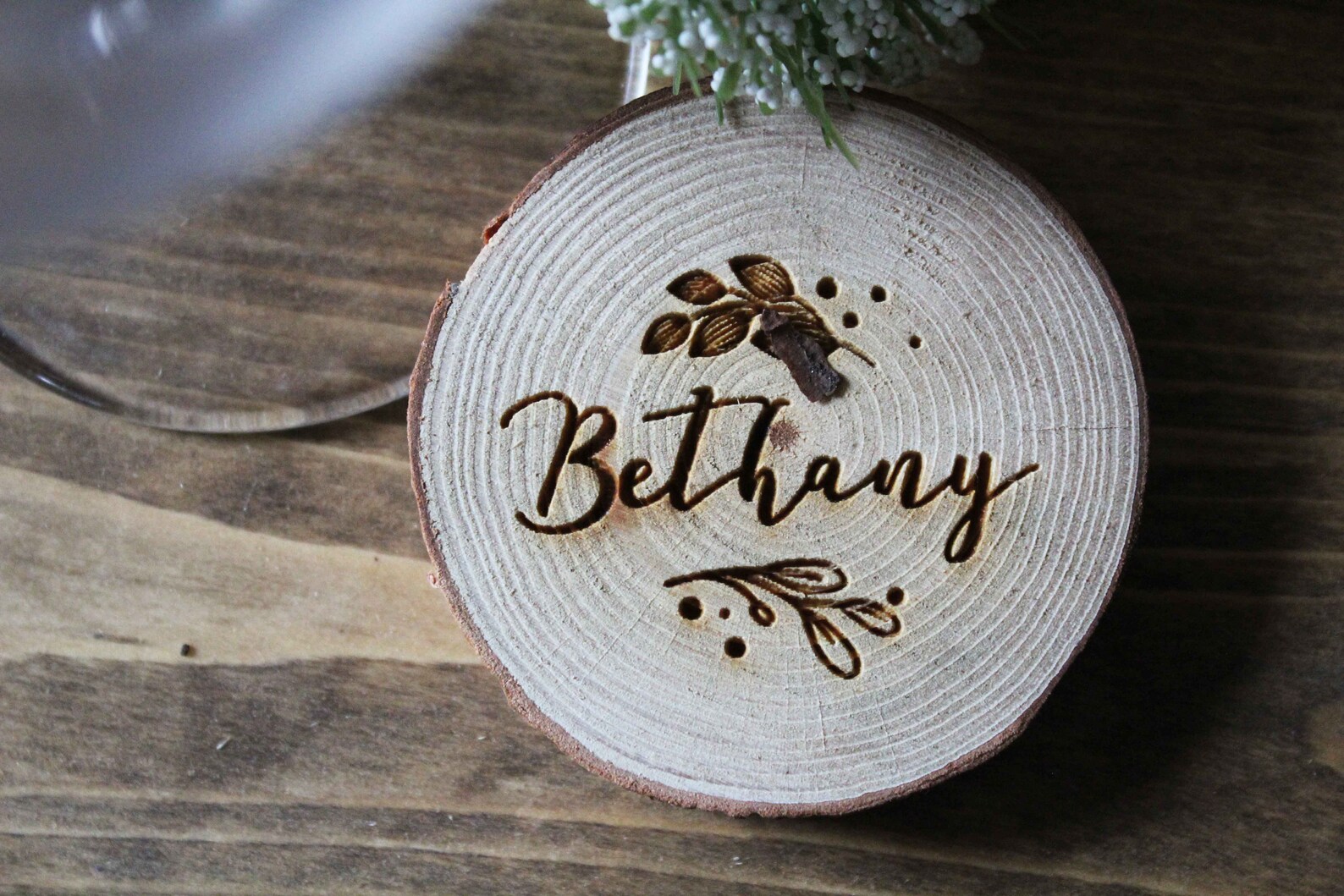 10 X Rustic Log Slice Place Names Personalised Engraved Burned - Etsy UK