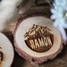 10 X Rustic Log Slice Place Names Personalised Wooden Burned Settings ...