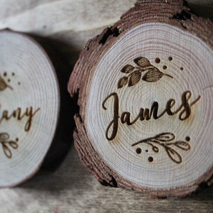 10 X Rustic Log Slice Place Names Personalised Engraved Burned - Etsy UK