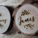 10 X Rustic Log Slice Place Names Personalised Engraved Burned Settings ...