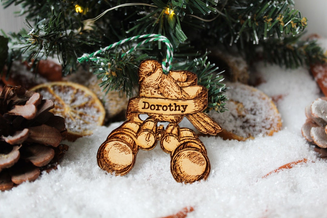 Personalised Bird Watcher Christmas Gift Ornament Twitcher Wood Custom ...