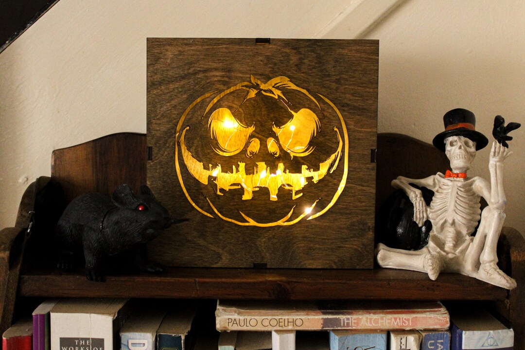 Halloween Pumpkin Light Box Lantern Scary Celebrate Lights - Etsy