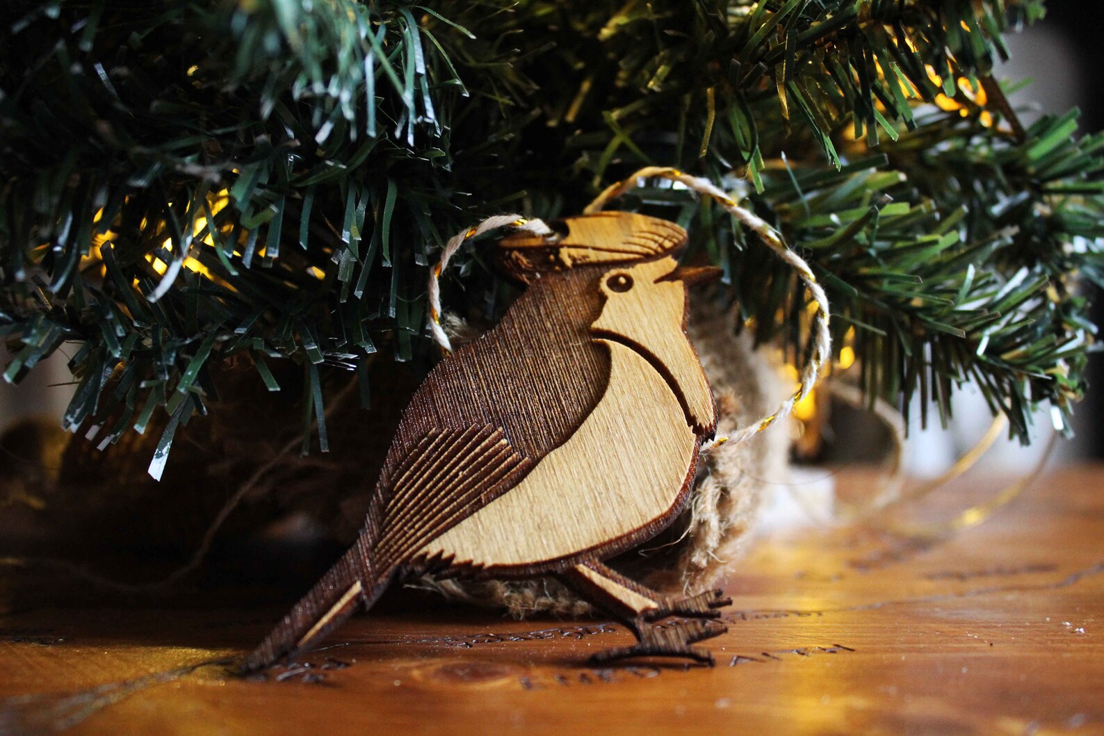 Cute Robin Wooden Christmas Ornament Bauble With Cap Hat Quote Quirky ...