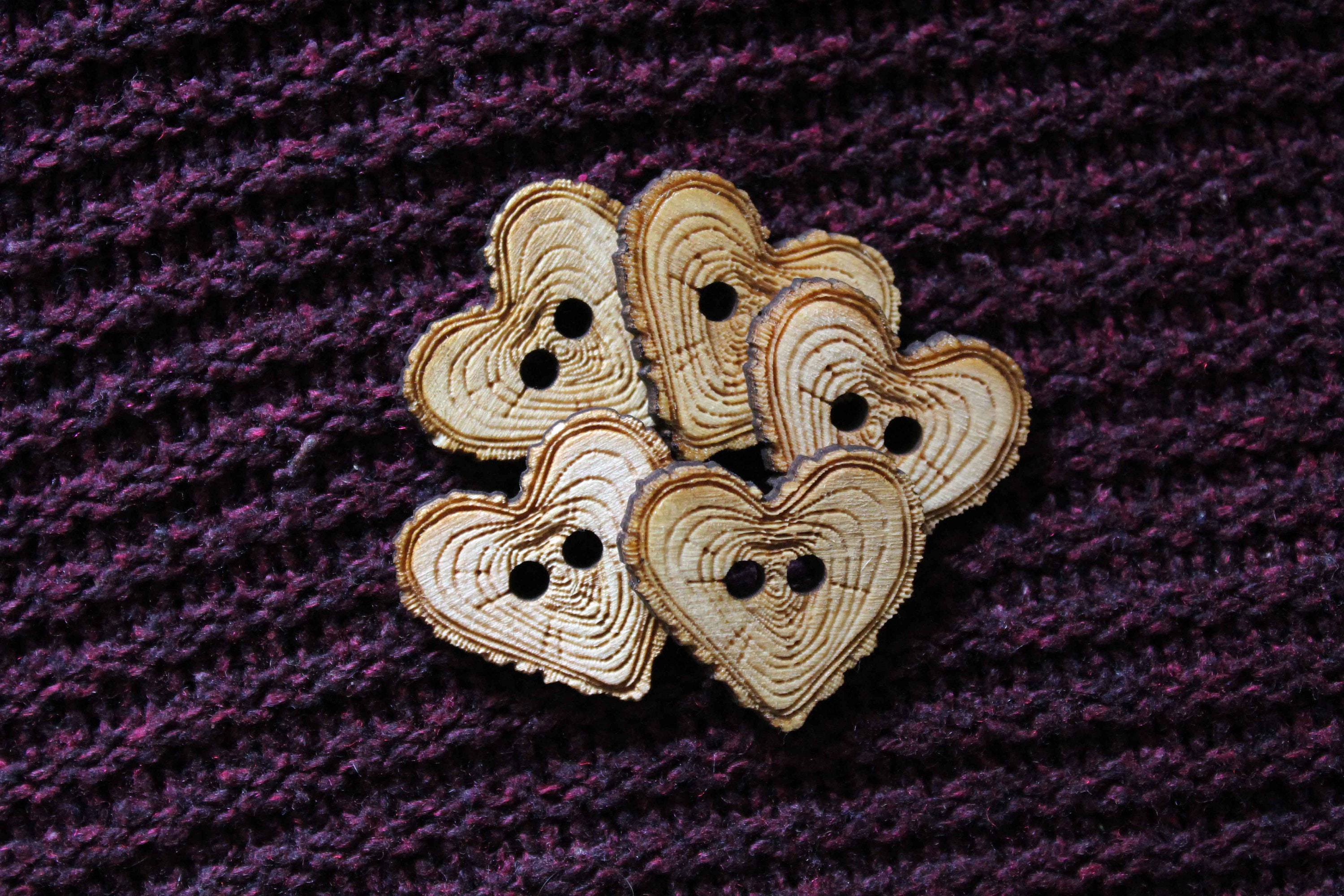 Wooden Heart Buttons Wood Crafts Log Slice Fun Button Flair Handmade ...