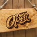 Rustic Wooden Open Closed Sign Double Sided Burned on Wood Sustainable ...