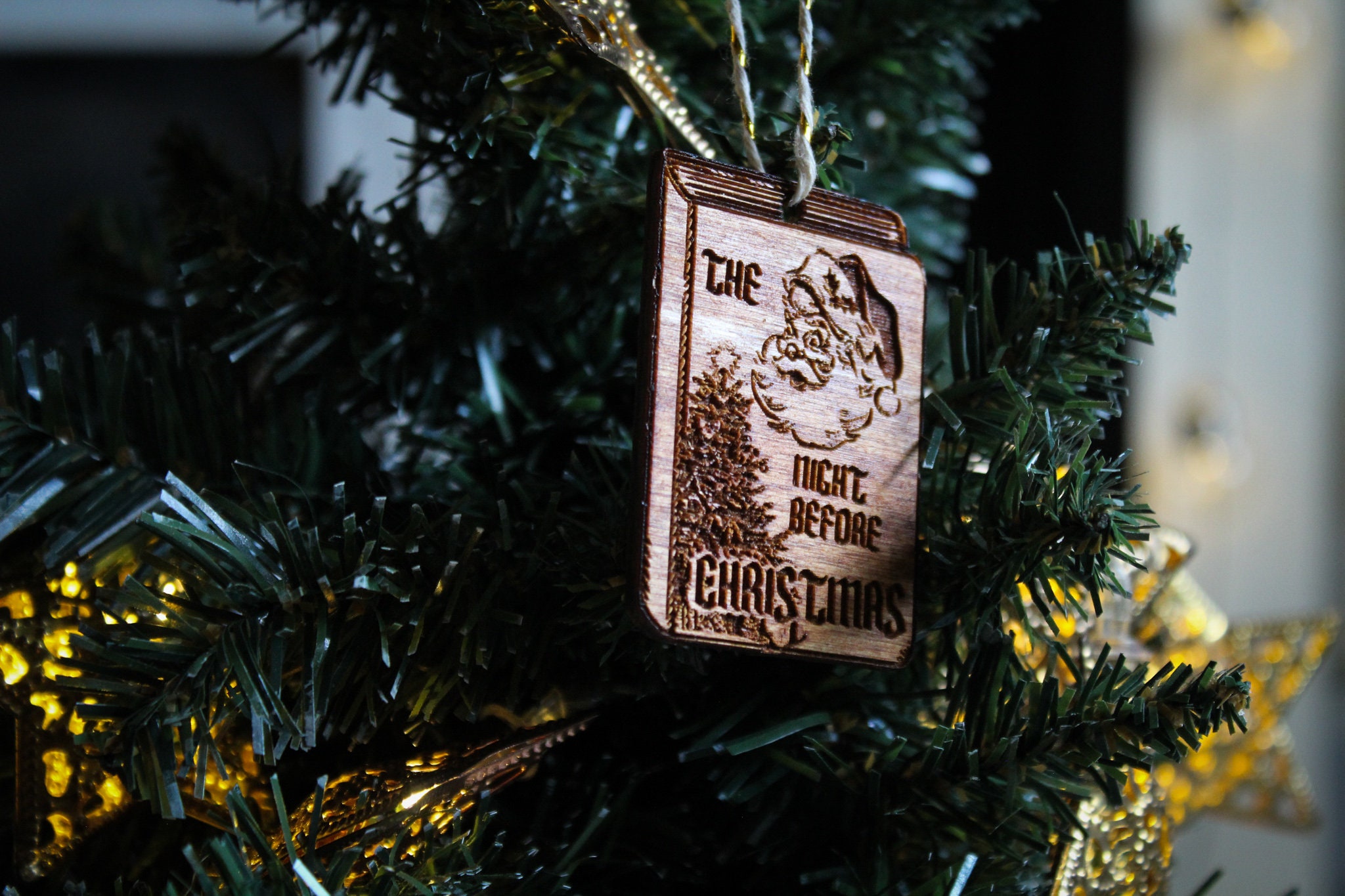 Night Before Christmas Bauble Book Vintage Poem Classic Ornament Funny ...