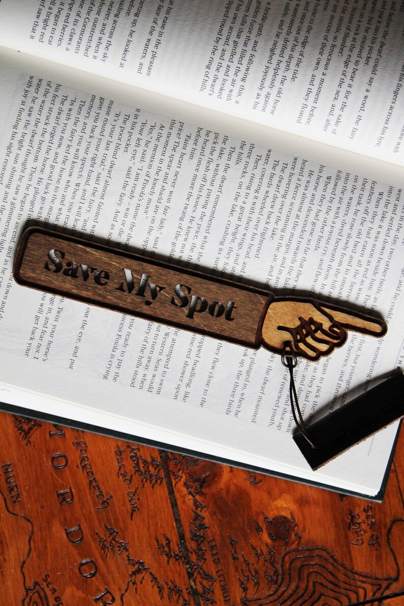 Wooden Bookmark Save My Spot Finger Pointing Rustic Handmade - Etsy