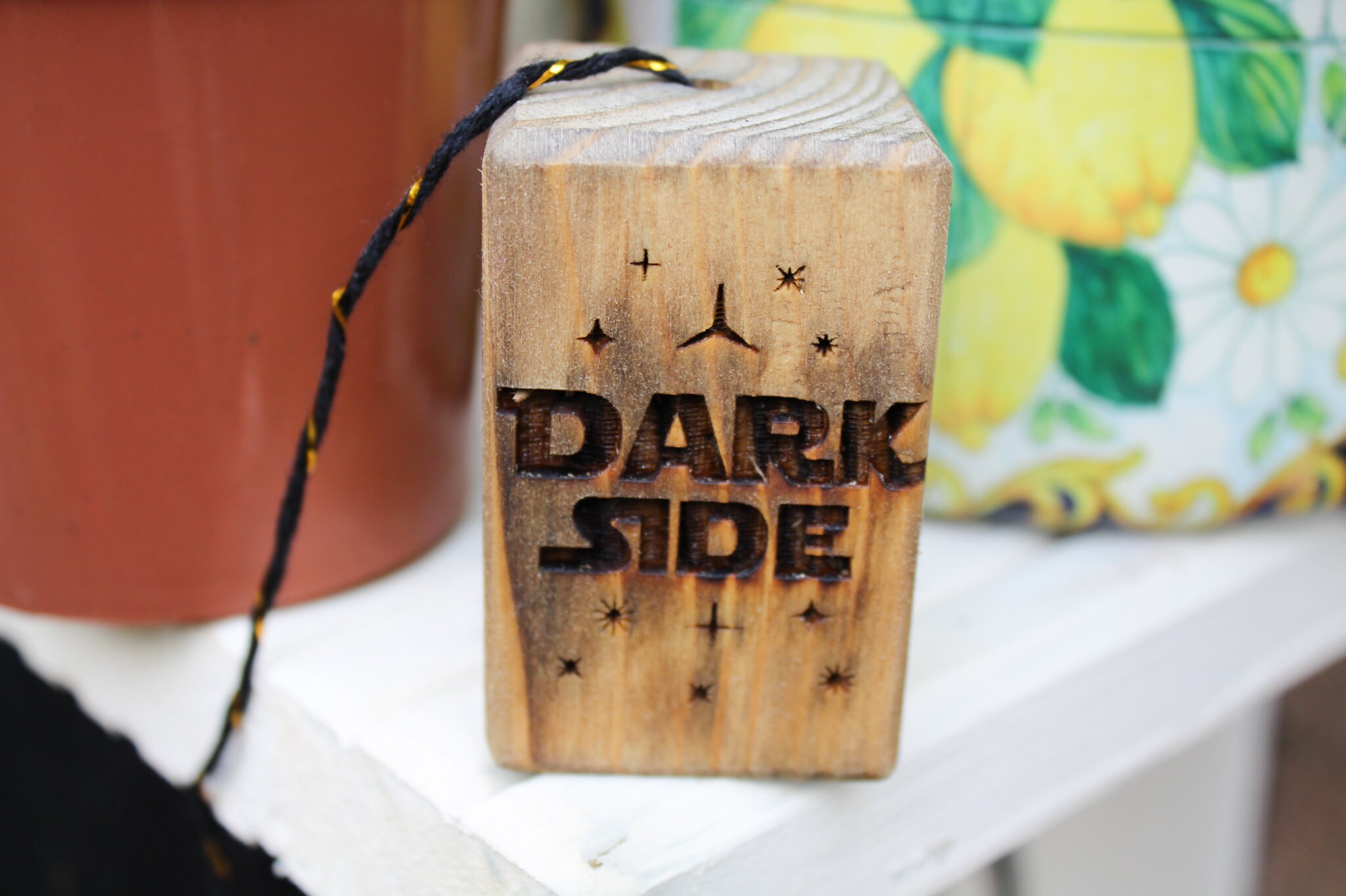 Dark and Light Side Light Pull Wooden Geek Nerd Rustic Wood Shower ...