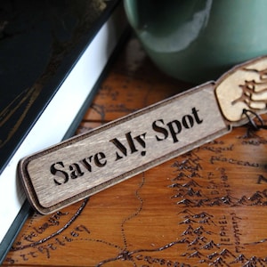 Wooden Bookmark Save My Spot Finger Pointing Rustic Handmade Wood ...