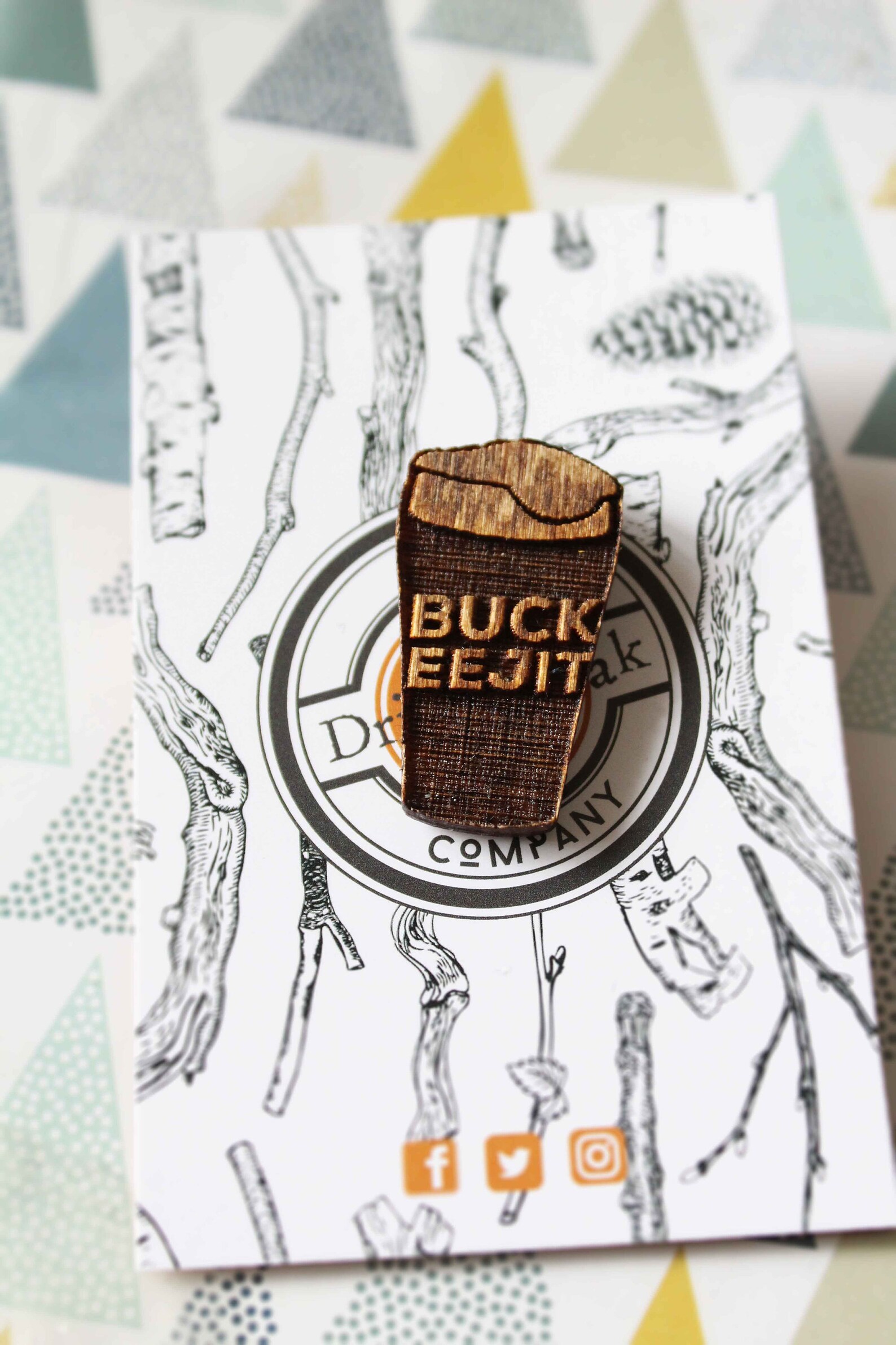 Buck Eejit Wooden Pin Badge Wood gift fan Flair Handmade | Etsy