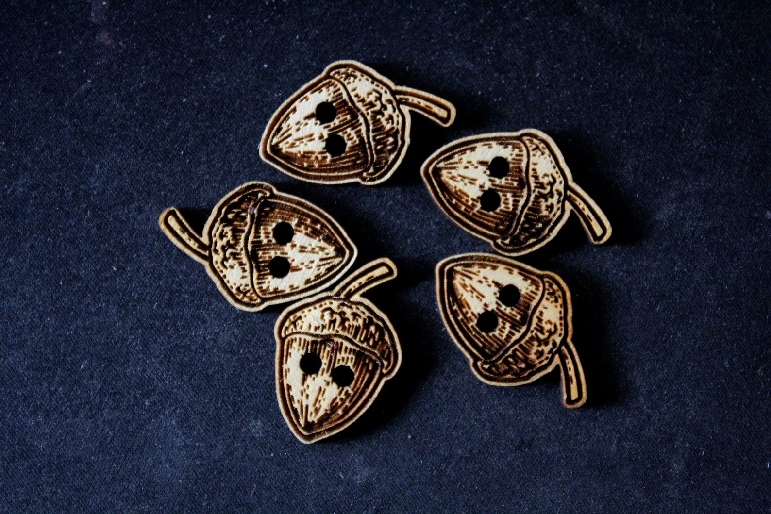 Acorn Wooden Buttons Wood Crafts Fun Button Flair Handmade Wood Burning ...