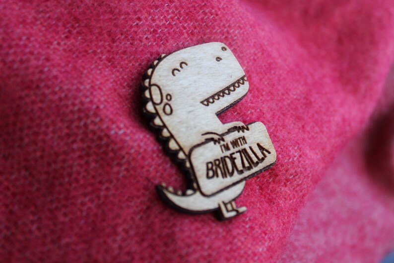 Bridezilla Bride Wedding Team Hen Party Bridesmaid Shower Wooden Pin ...