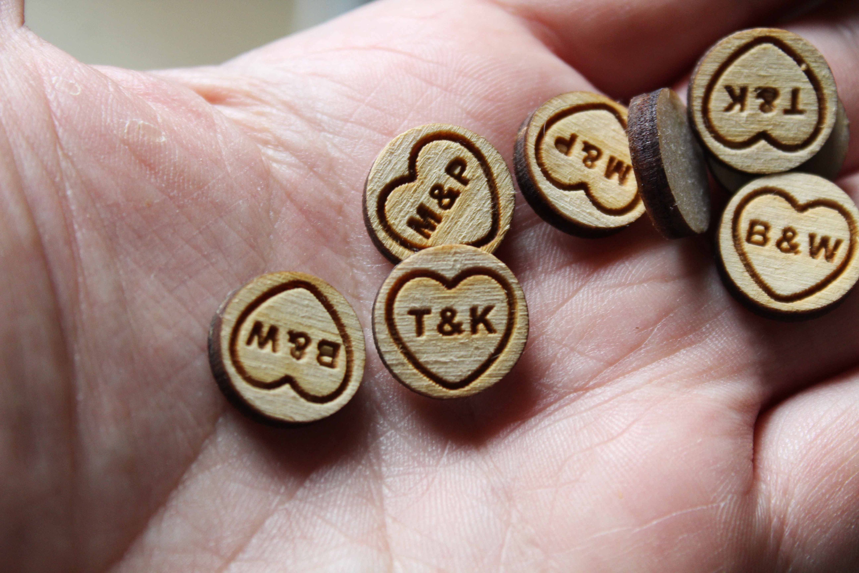 Personalised Wooden Wedding Table Confetti Add Initials Rustic - Etsy