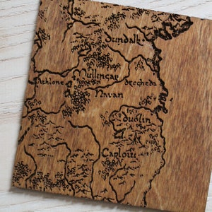 Irish Vintage Map Wooden Coasters Northern Ireland Wood Burning ...
