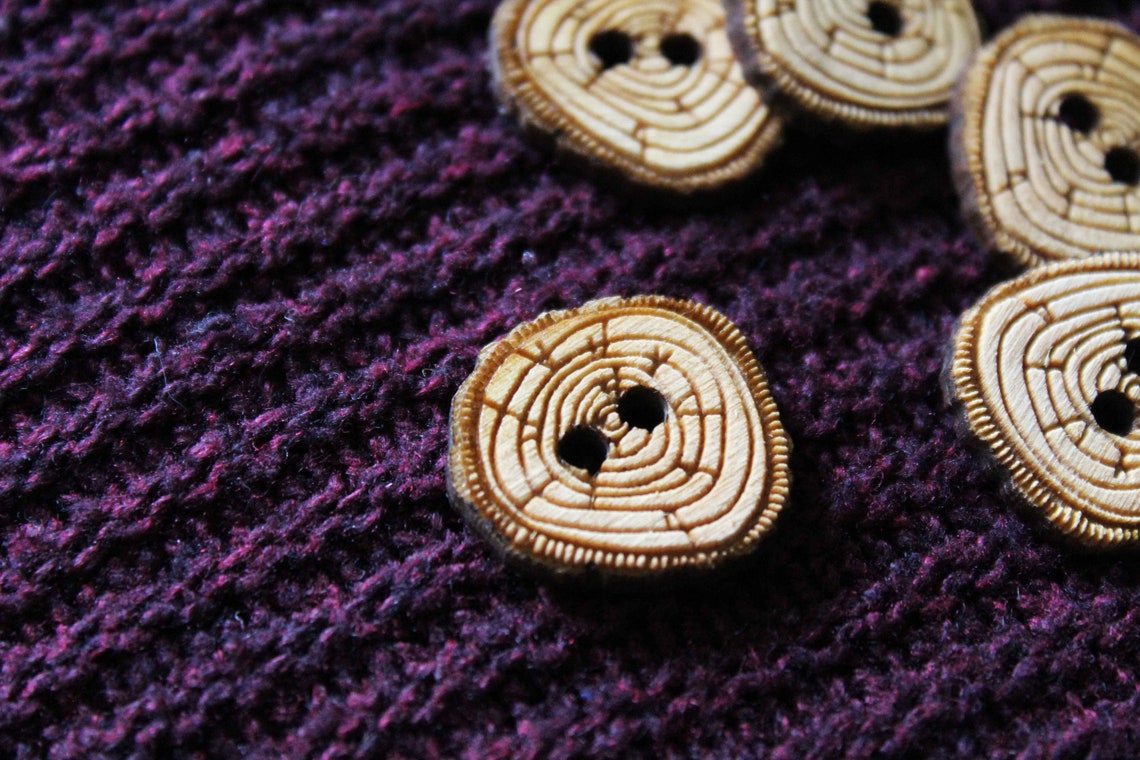 Wooden Log Slice Design Buttons Wood Crafts Log Slice Fun Button Flair ...