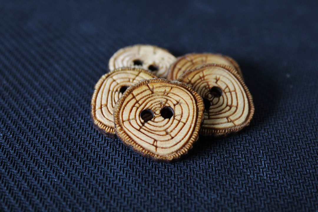 Wooden Log Slice Design Buttons Wood Crafts Log Slice Fun Button Flair ...