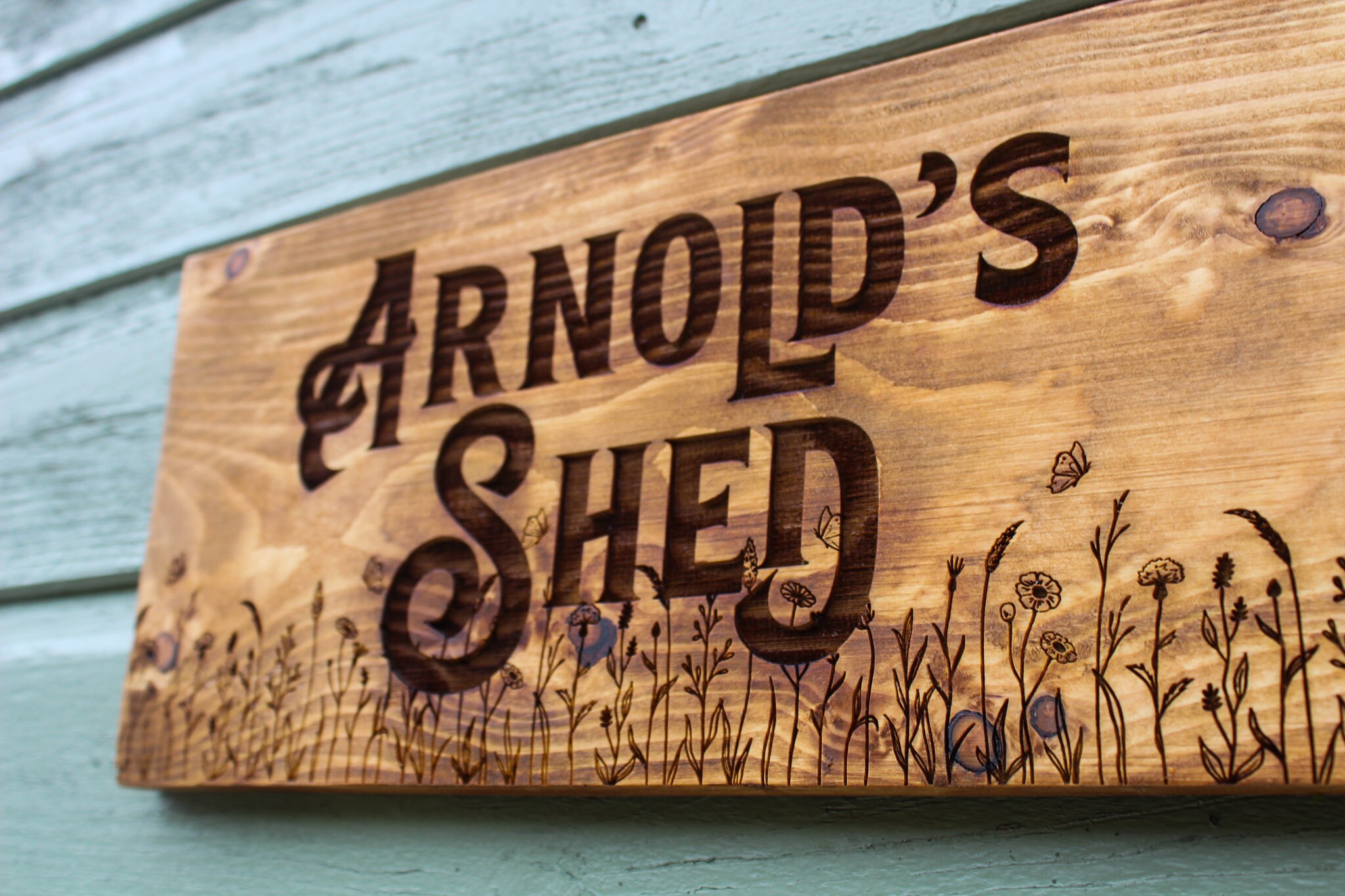 Personalised Wooden Garden House Sign Cottage Shed Dad Holiday Home ...