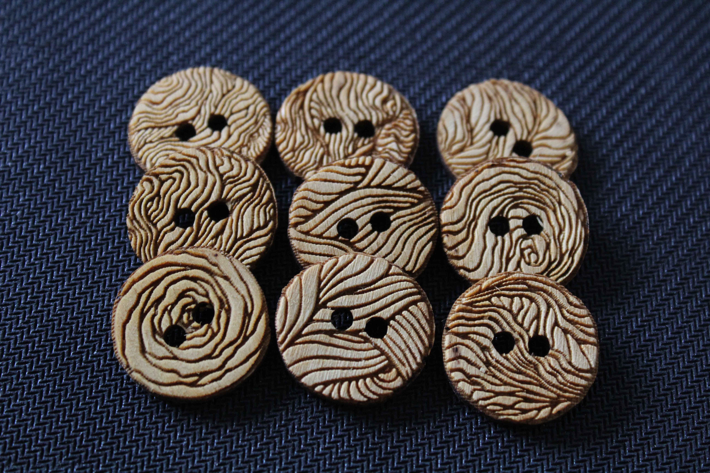 Wooden Buttons Wood Are Bark Crafts Boho Fun Button Flair Handmade Wood ...
