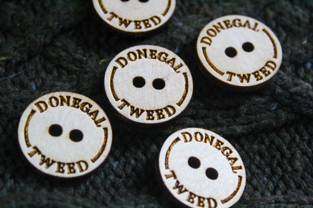 Donegal Tweed Wooden Buttons Ireland Wool Wood Celtic Buttons Rustic ...