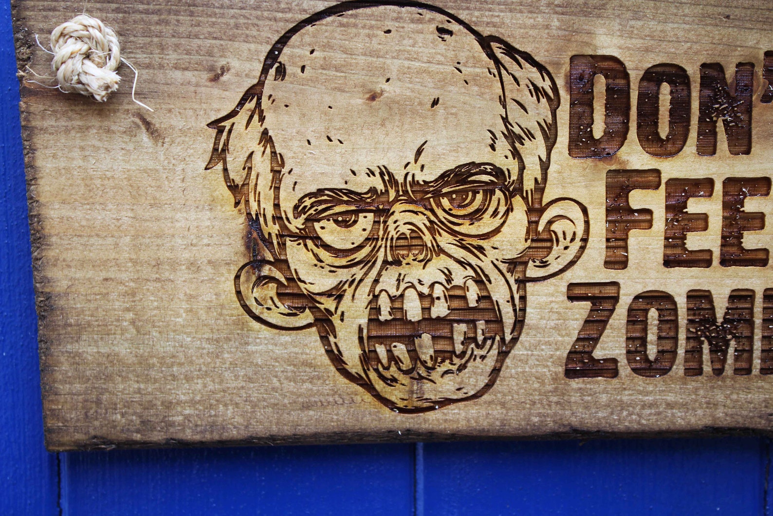Dont Feed the Zombies Wooden Sign Monster Scary Rustic Halloween Scary ...