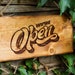 Rustic Wooden Open Closed Sign Double Sided Burned on Wood Sustainable ...