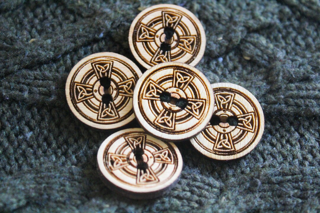 Celtic Shield Wooden Norse Viking Buttons Wood Nature Buttons Rustic ...