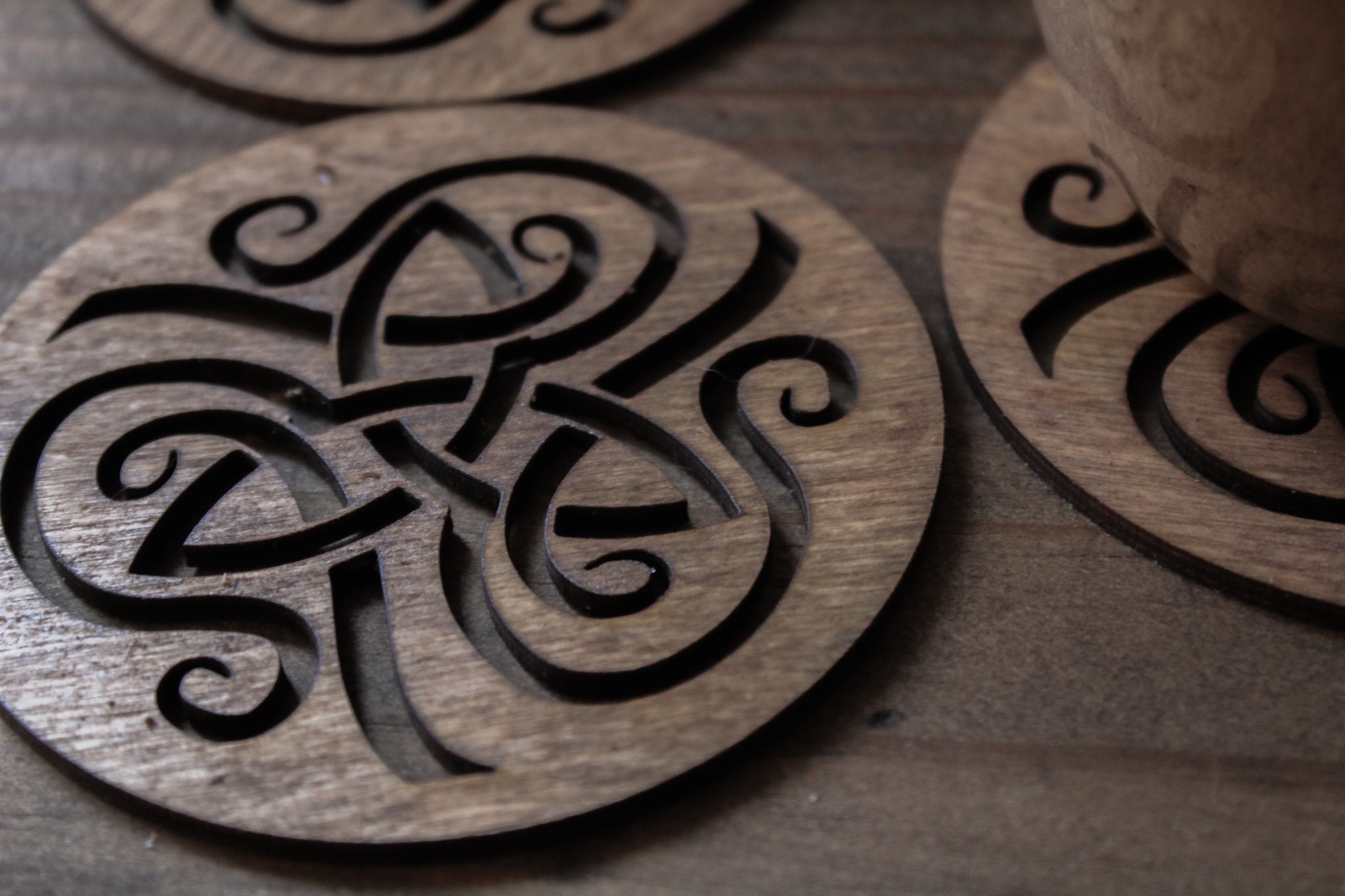 Celtic Design Wooden Coasters Irish Symbols Gift Tree of Life Wood ...