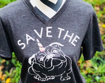 Bulldog t shirt | Etsy