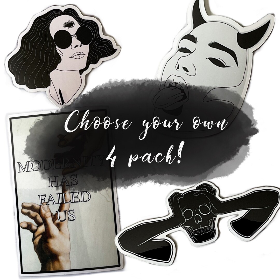 Build Your Own Sticker Pack | 4 Piece Vinyl Sticker Set - Etsy