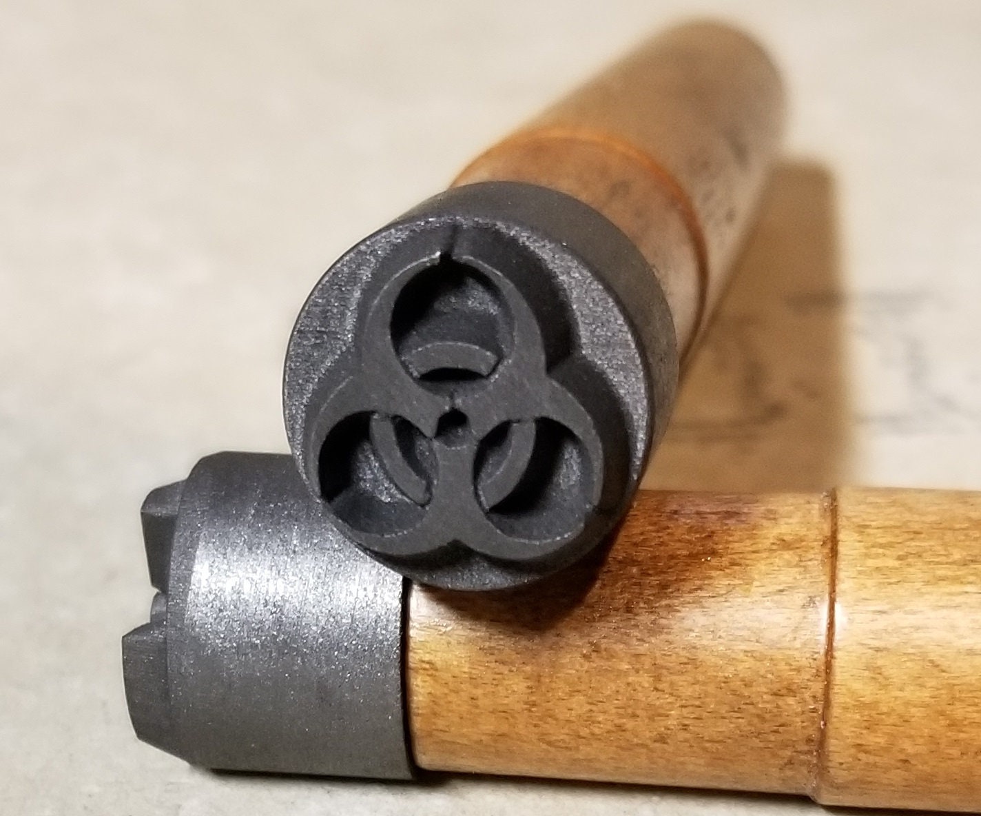 3/4 Graphite Biohazard Stamp - Etsy