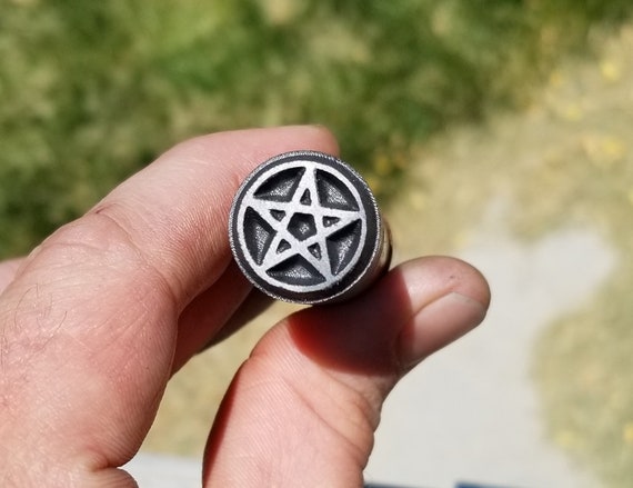 3/4 Graphite Pentagram Stamp | Etsy