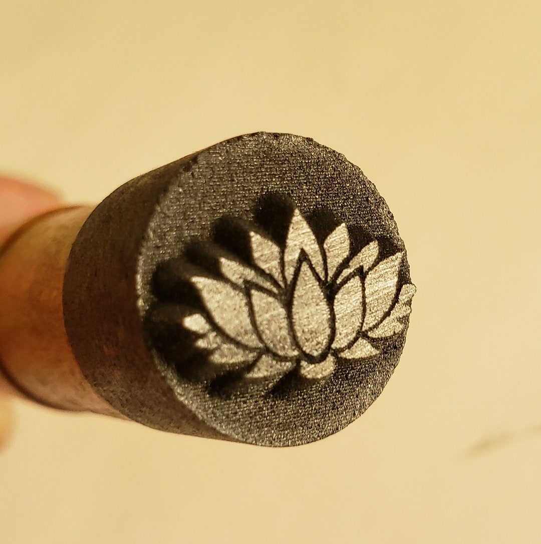 3/4" Graphite Lotus Stamp - Etsy