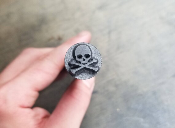 3/4 Graphite Skull and Crossbones Stamp | Etsy