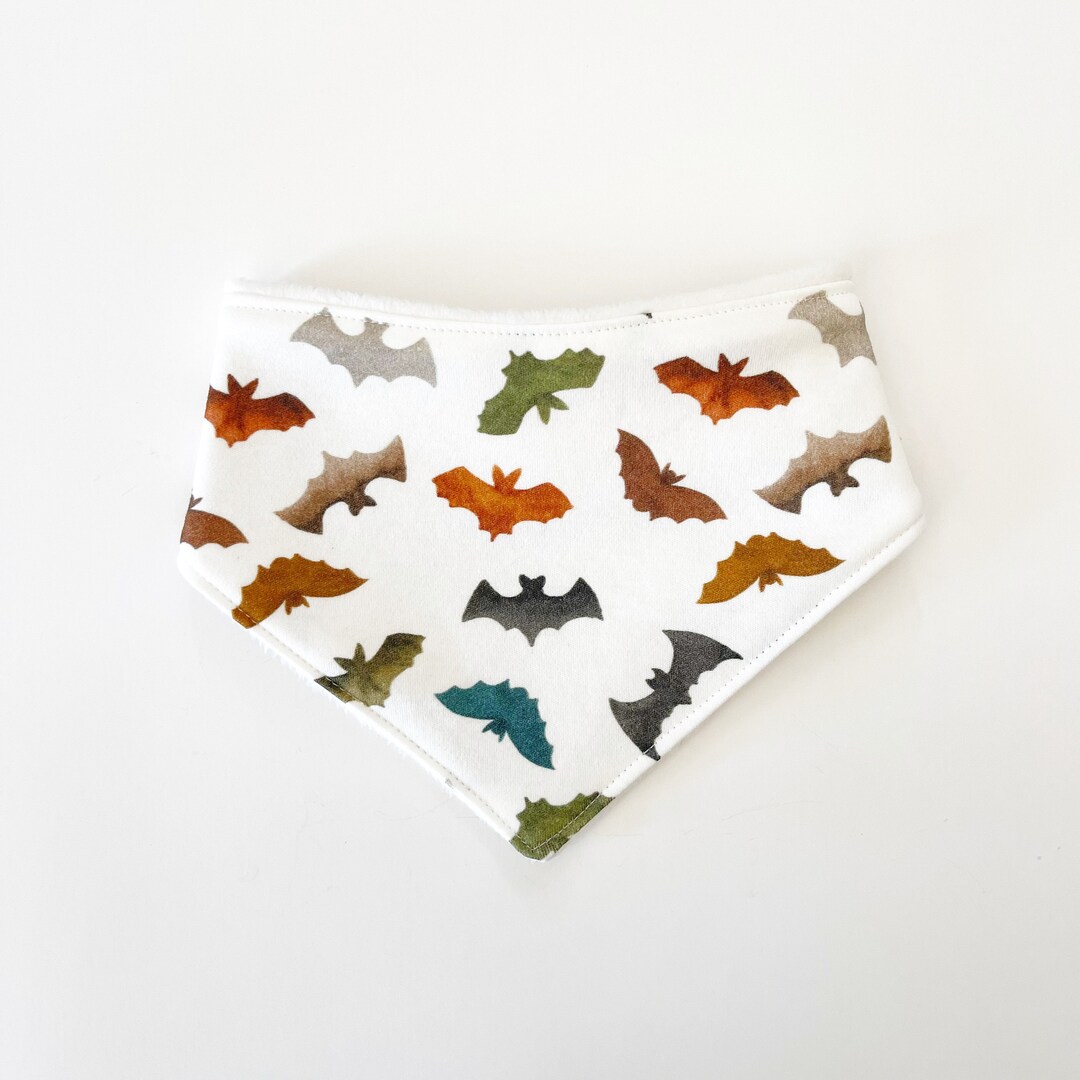 Organic Cotton Drool Bib Watercolor Bats With Soft Minky - Etsy