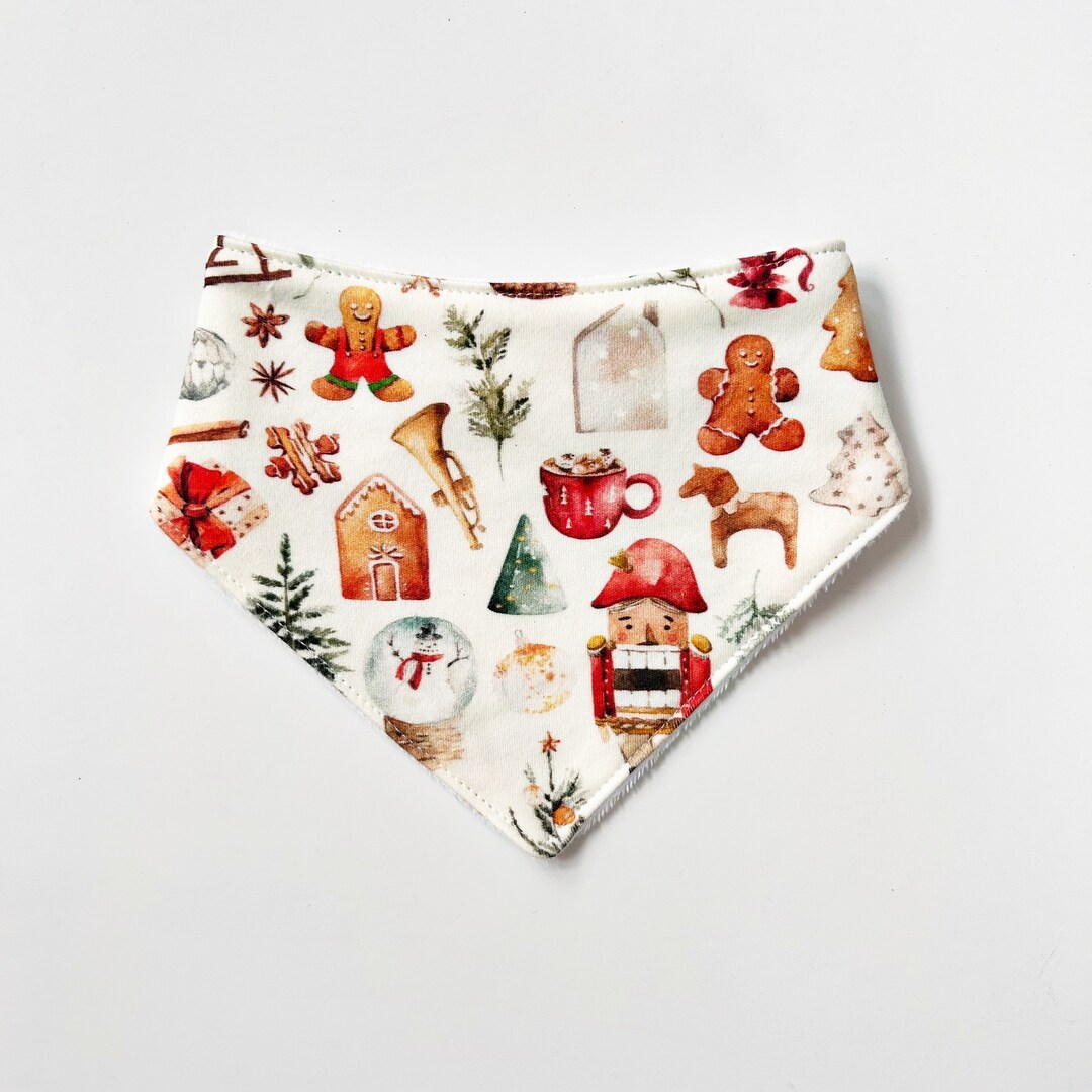 Organic Cotton Knit Drool Bib Christmas Wonder Minky - Etsy