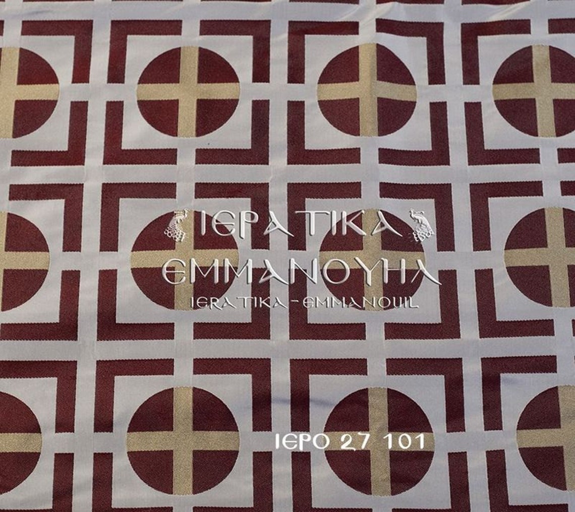 Church Liturgical Vestment Cross Pattern Metallic Jacquard Brocade ...